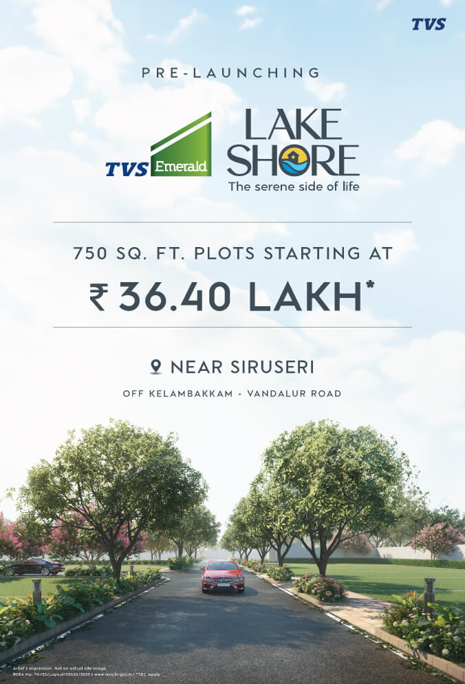 Buy Plots in Siruseri | TVS Emerald Lake Shore
